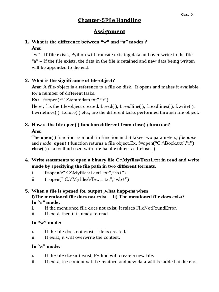 Chapter 5 Assignment Text Files | PDF | Text File | Computer File