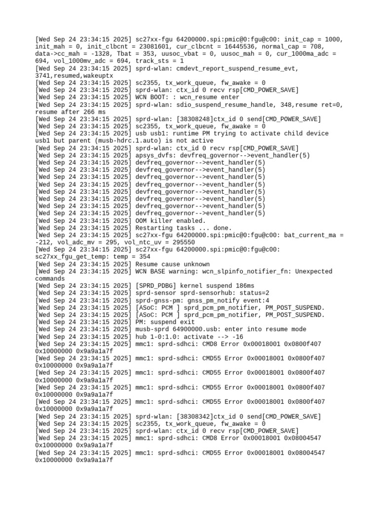 Standby Kernel Log 2025 0924 233523 | PDF | Booting | Cpu Cache