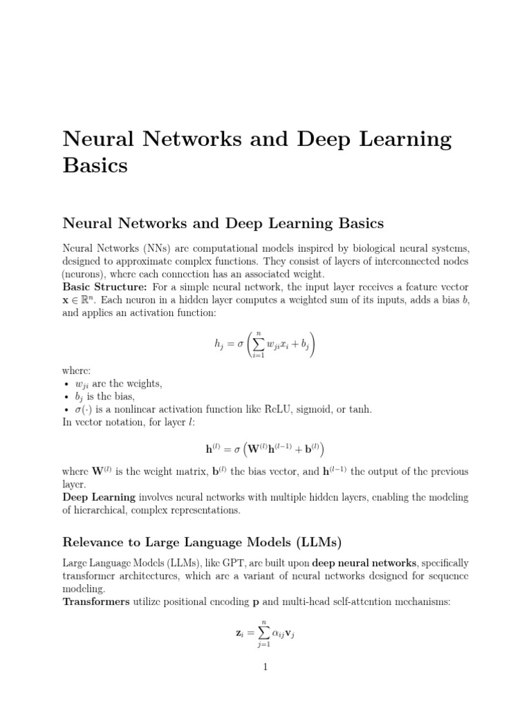 Neural Networks and Deep Learning Basics | PDF | Deep Learning | Computational Neuroscience