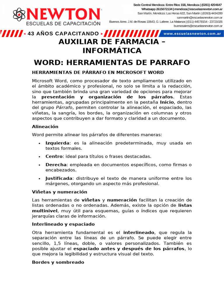 Word - Herramientas de Parrafo | PDF | Microsoft Word | Informática