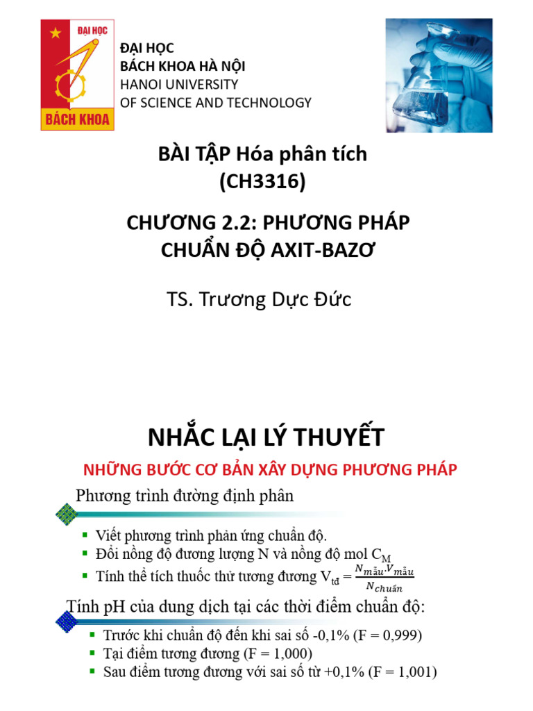 Bai Tap Ch3316. Chuong 2.2 - Phuong Phap Chuan Do Axit Bazo | PDF