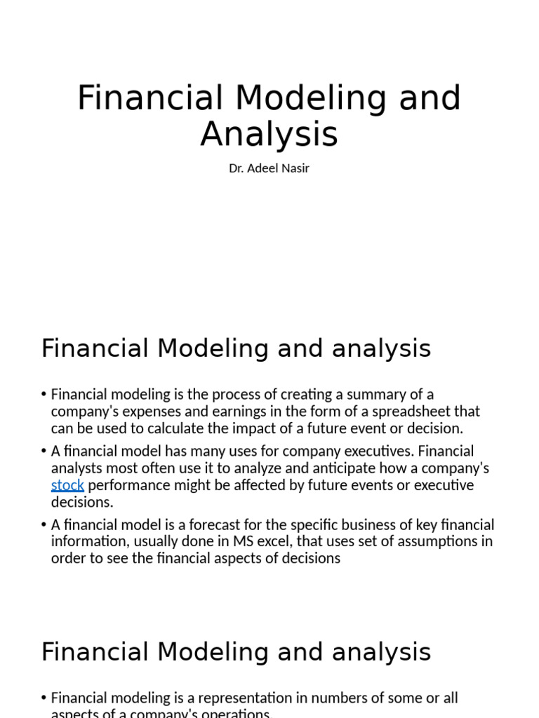 1. Financial Modeling | PDF | Financial Modeling | Valuation (Finance)