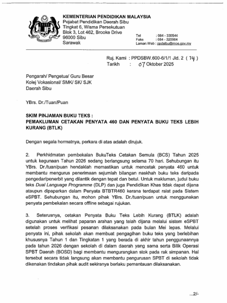 SPBT Cetakan 460-Btlk | PDF