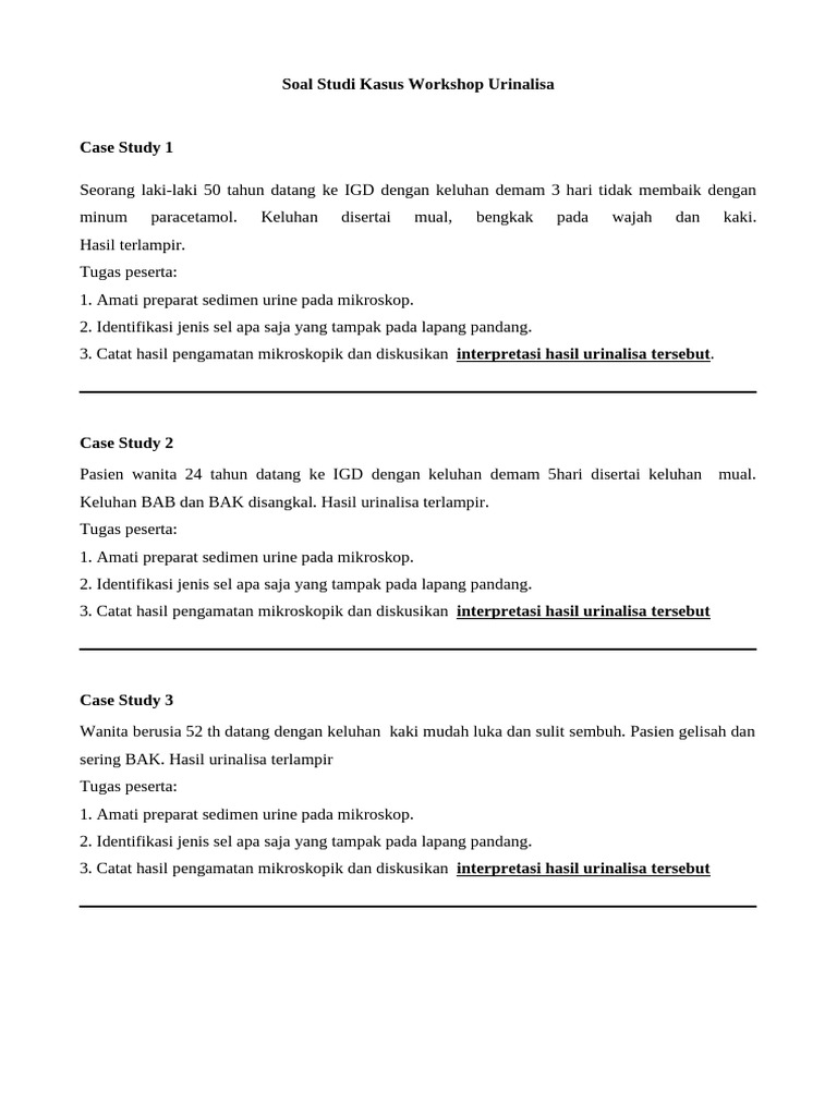 Analisis Kasus Urinalisa Medis | PDF