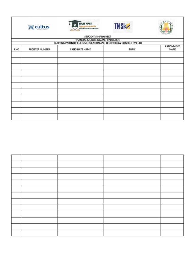 Assignment Mark Sheet | PDF