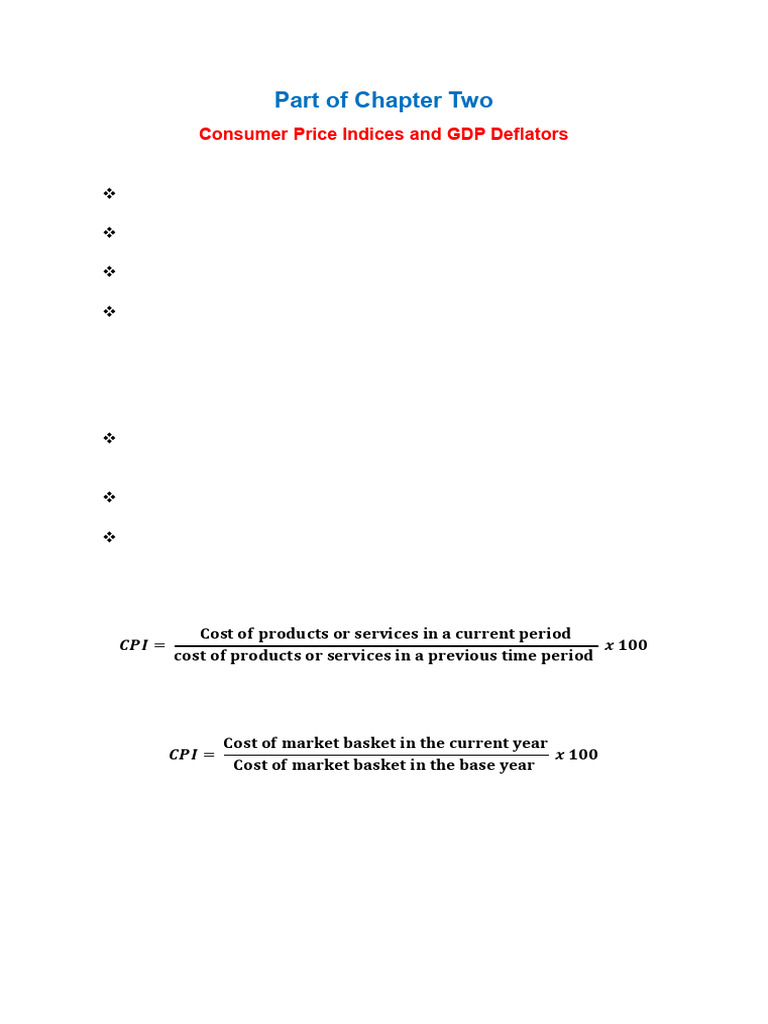 Consumer Price Indices and GDP Deflators - CPI | PDF | Cost Of Living ...