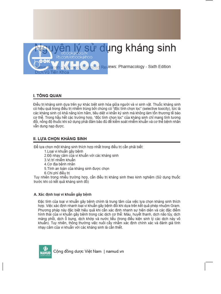 Nguyên Lý S D NG Kháng Sinh | PDF