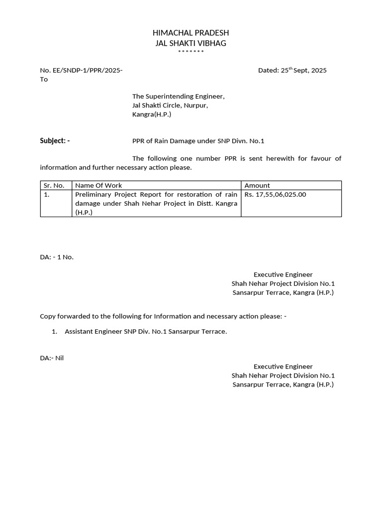 PPR Forwarding Letter | PDF