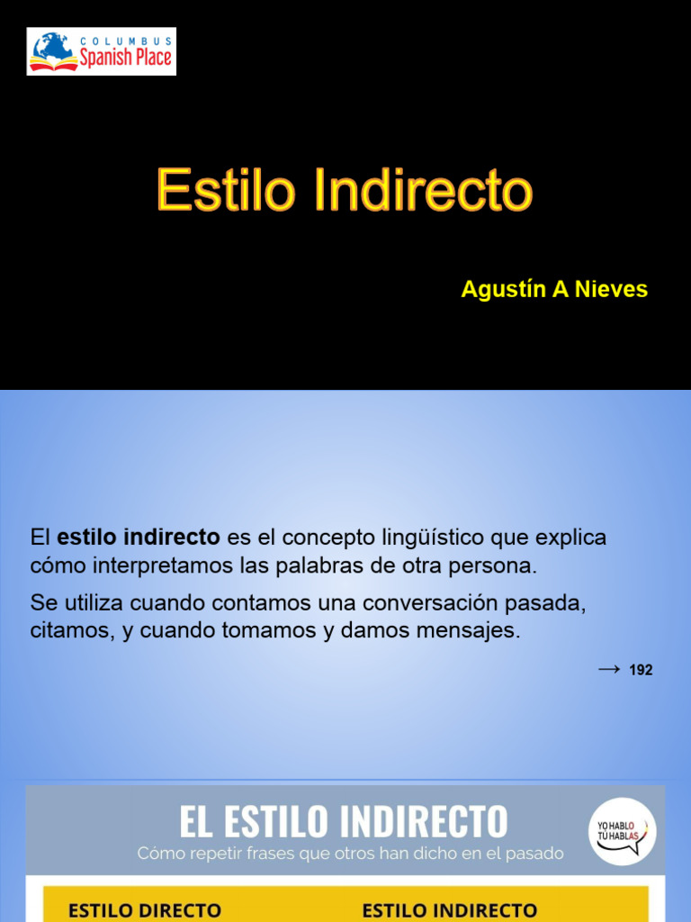 Uso del estilo indirecto en español | PDF