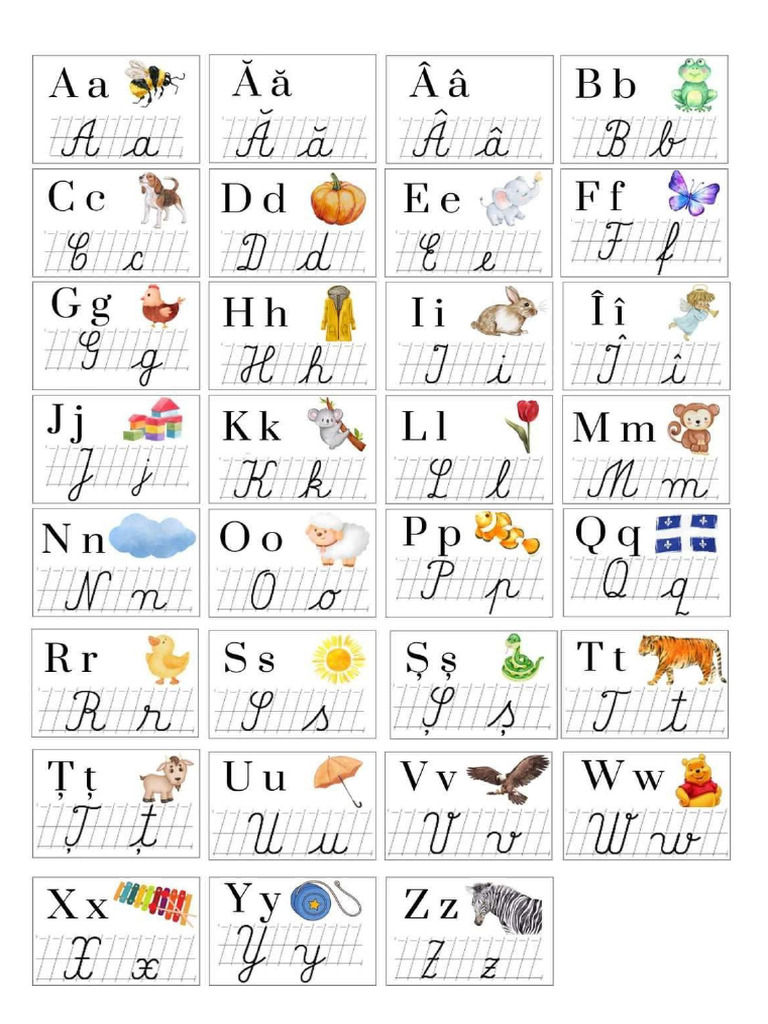 Alfabet Pentru Caiet | PDF