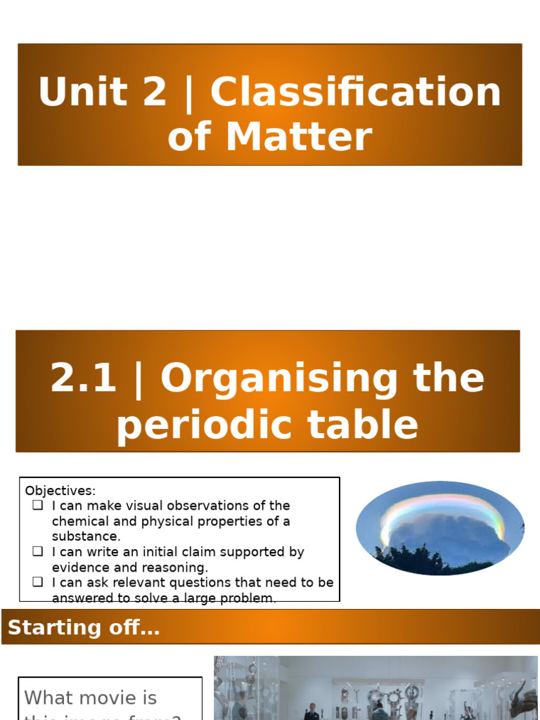 Classification of Matter and Trends | PDF | Periodic Table | Ionic Bonding