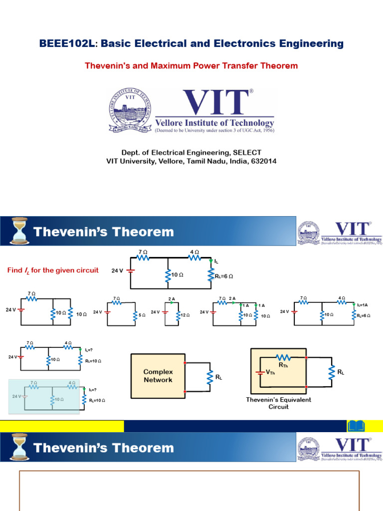 Module1L4Thevenins Theorem Maximum Power | PDF | Electricity ...