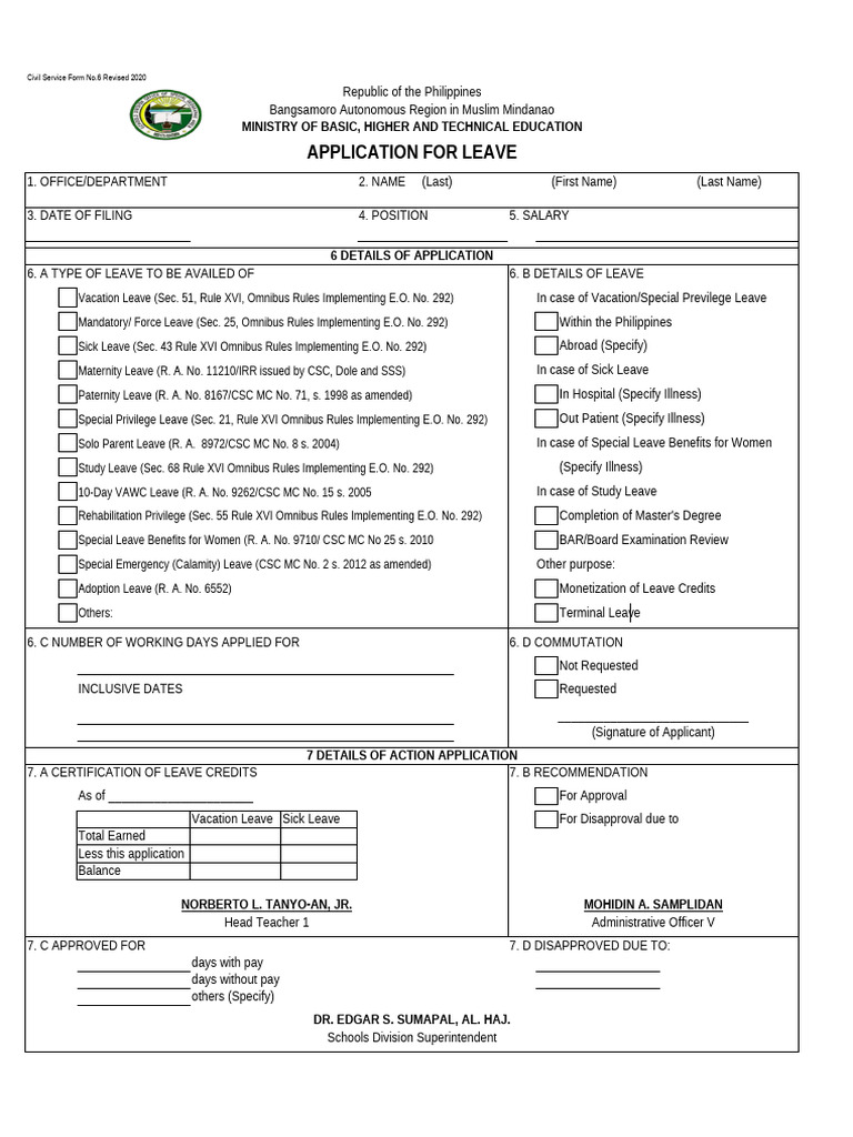 Application For Leave | PDF | Parental Leave