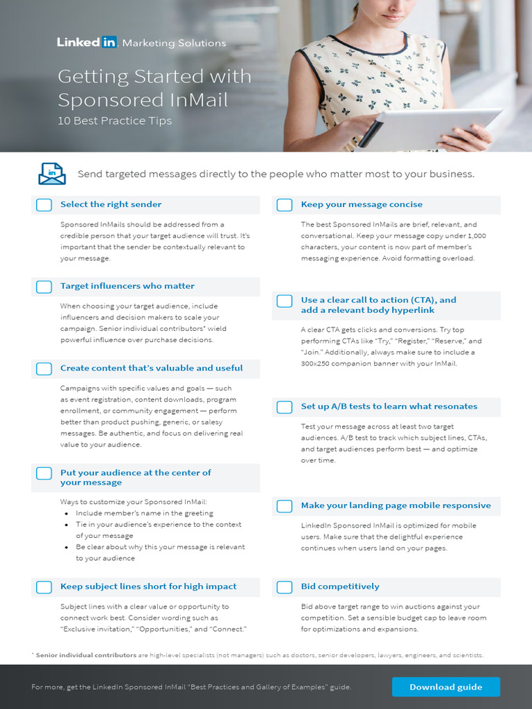 LinkedIn Sponsored InMail Best Practices | PDF | World Wide Web ...