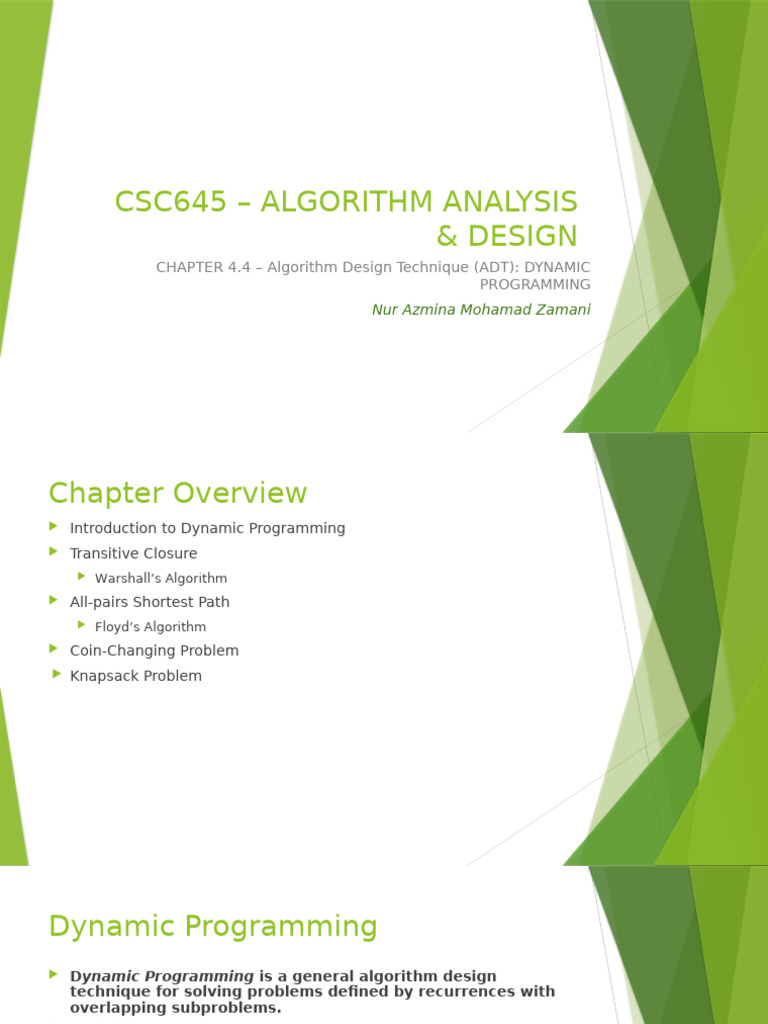 Chapter 4.4 - ADT - DynamicProgramming | PDF | Dynamic Programming ...