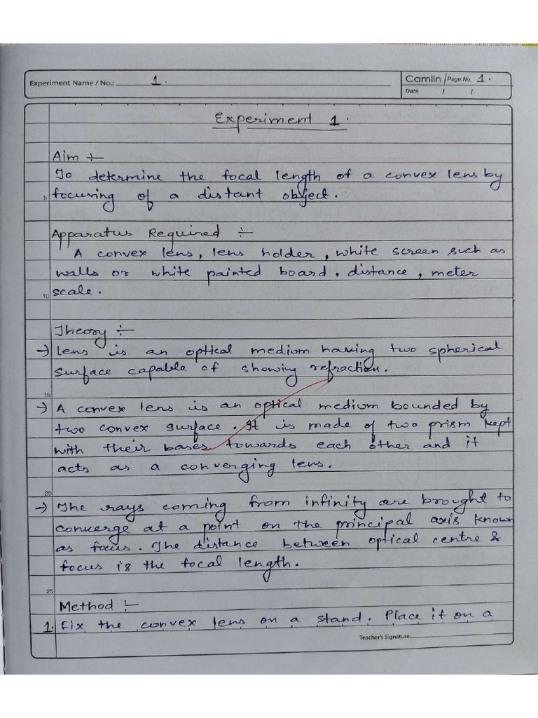 Class - 10 Physics Practical (2024-25) | PDF