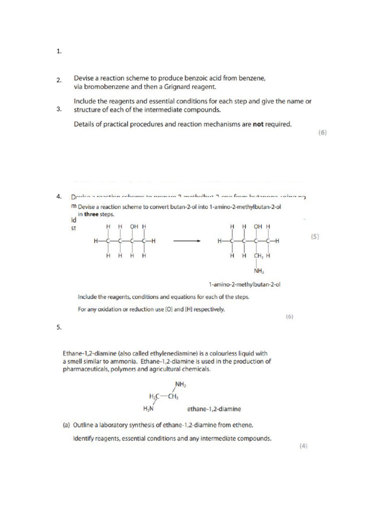 Organic Synthesis Questions | PDF