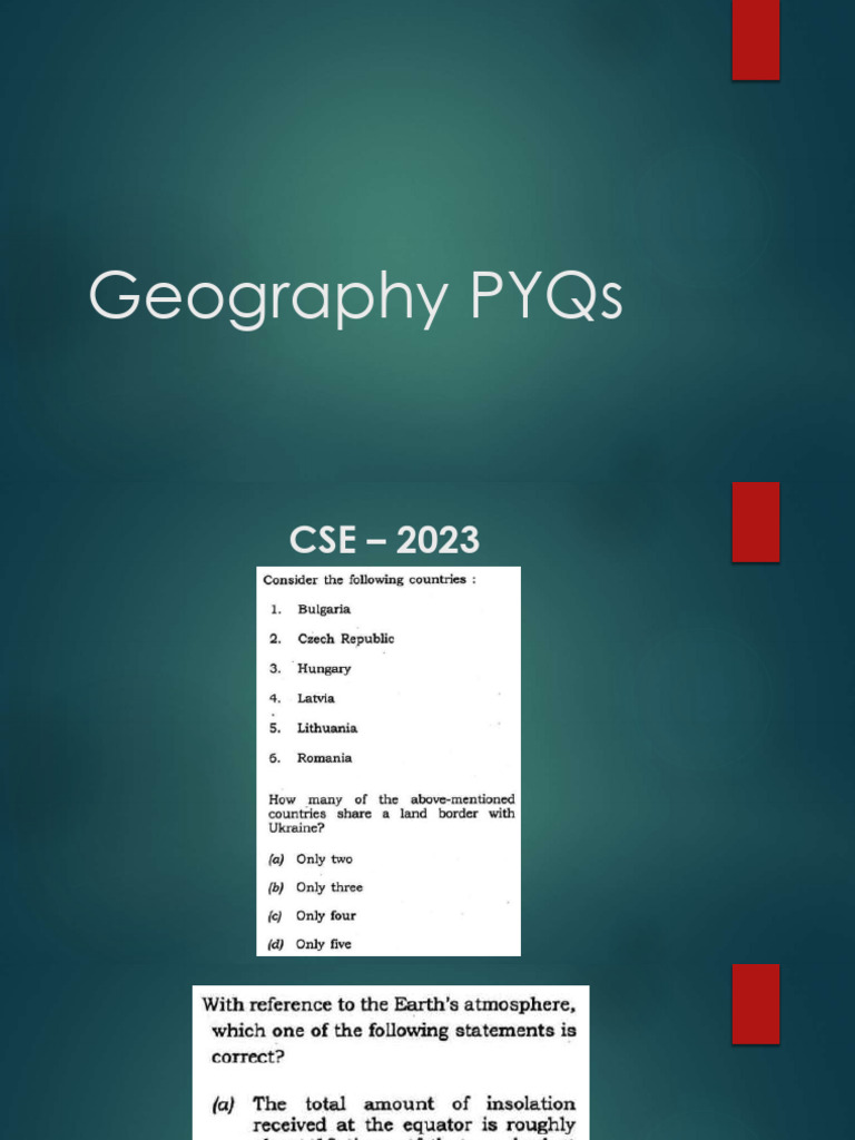 Geography Previous Year Questions | PDF