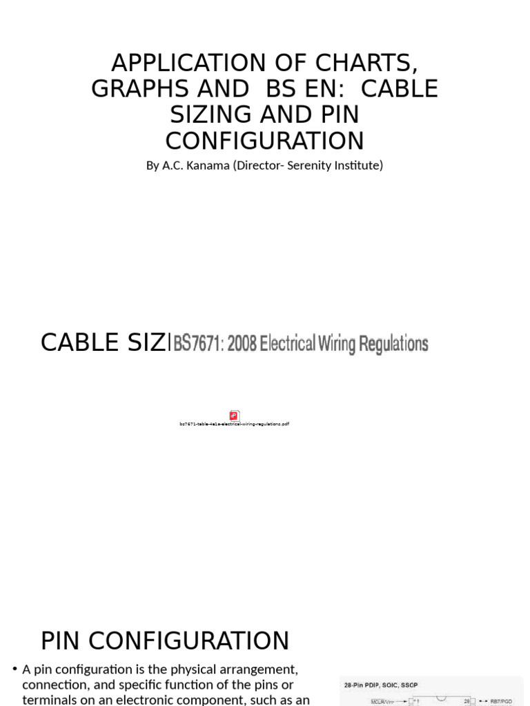 Application of Charts, Graphs and BS en - Pin and Cable Size | PDF