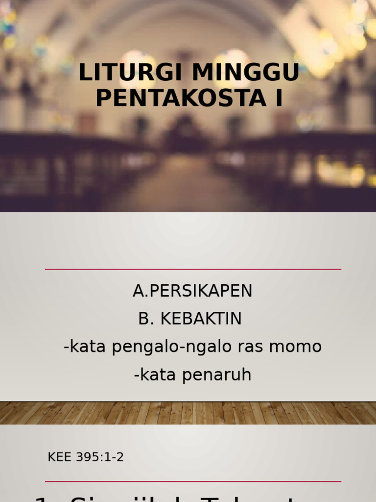 Liturgi Minggu Pentakosta I KEE 395 | PDF