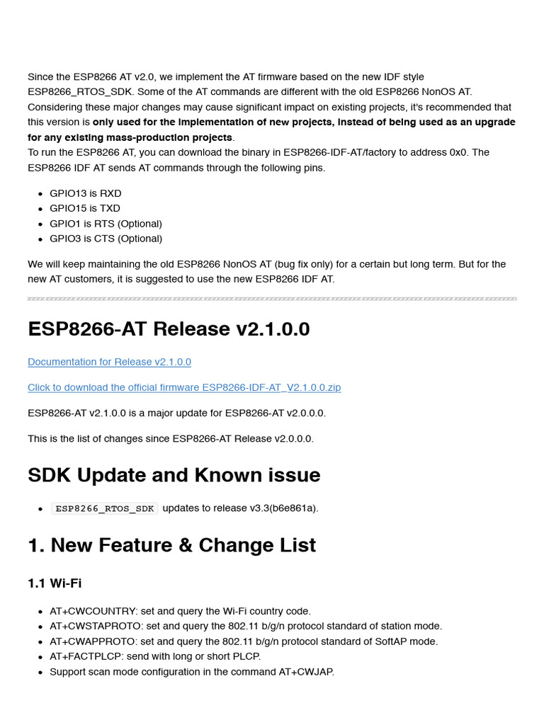 Esp8266 Idf at Release Note | PDF | Transport Layer Security | Ip Address