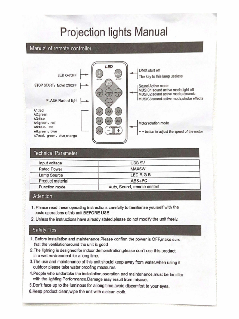 Lámpara Proyector LED Manual | PDF