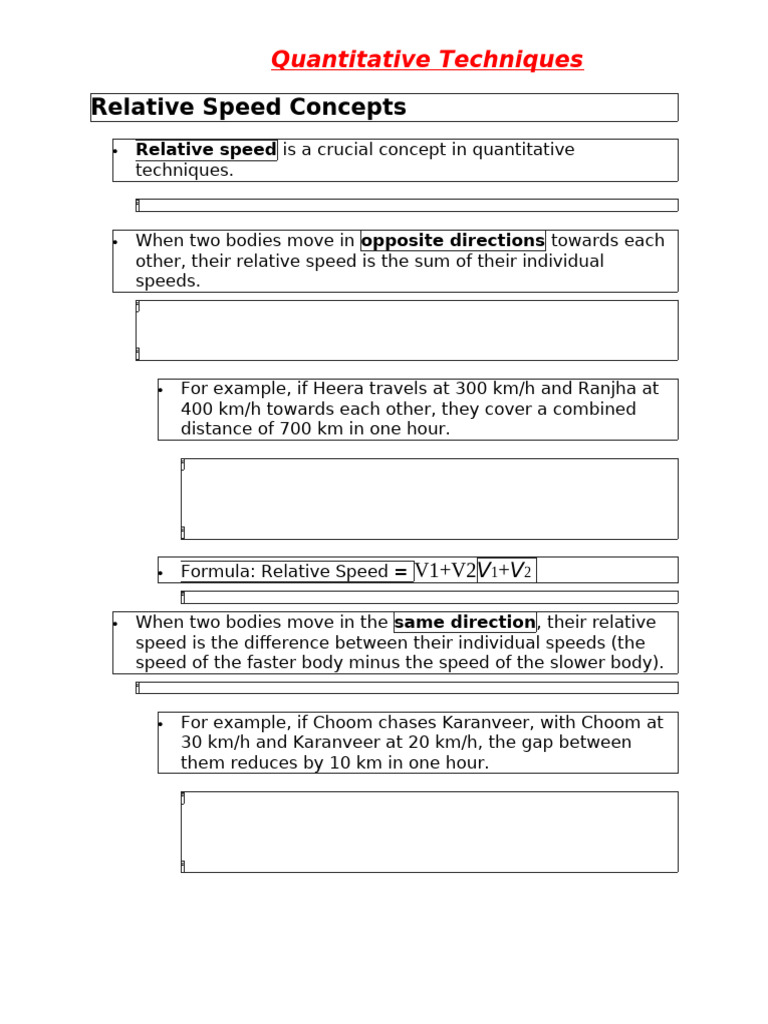Relative Speed Concepts | PDF | Speed | Velocity