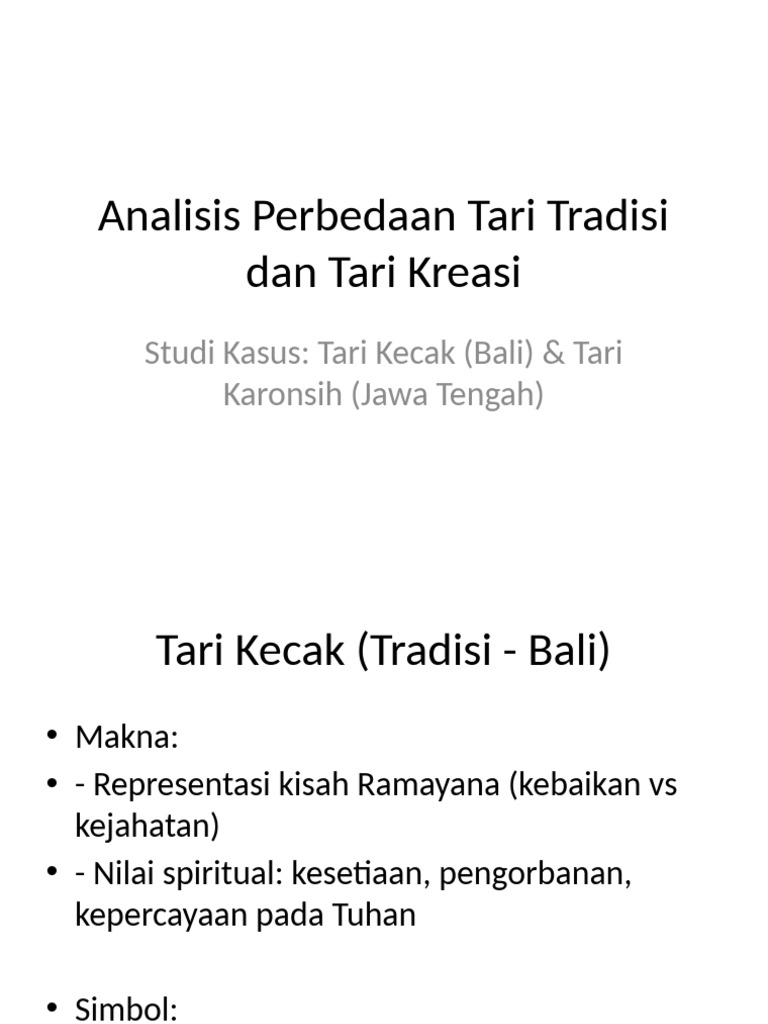 Perbandingan Tari Kecak dan Karonsih | PDF