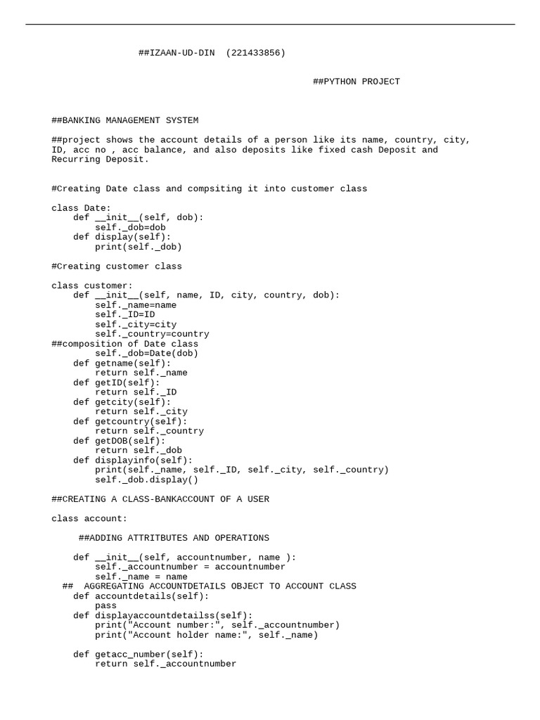 Banking Management System in Python | PDF | System Software | Software