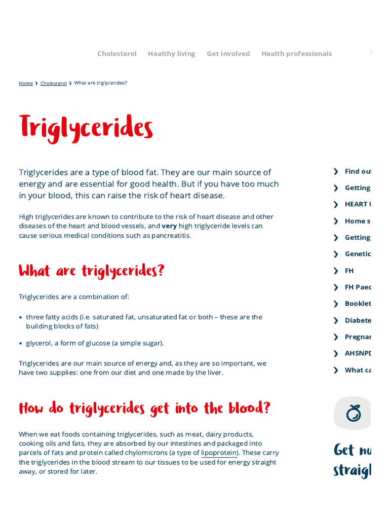 Understanding Triglycerides and Heart Health | PDF | Fat | Cholesterol