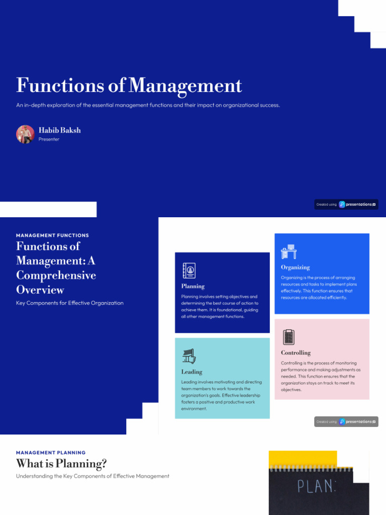 Functions of Management Functions | PDF