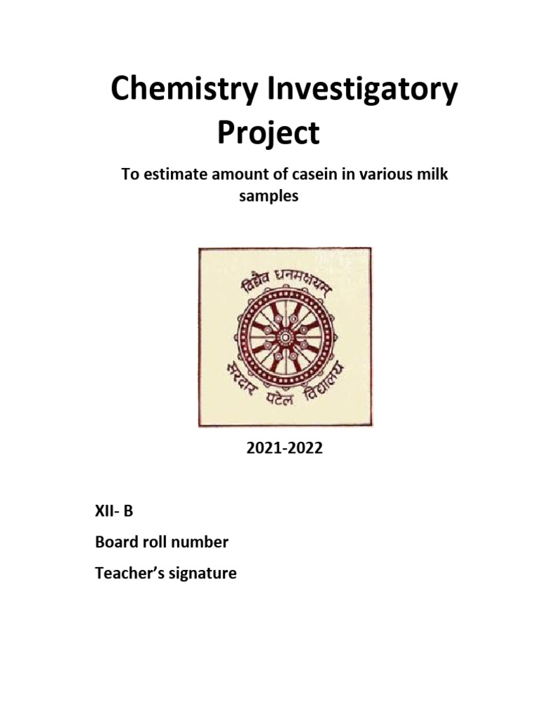Final Investigatory Project PDF | PDF | Milk