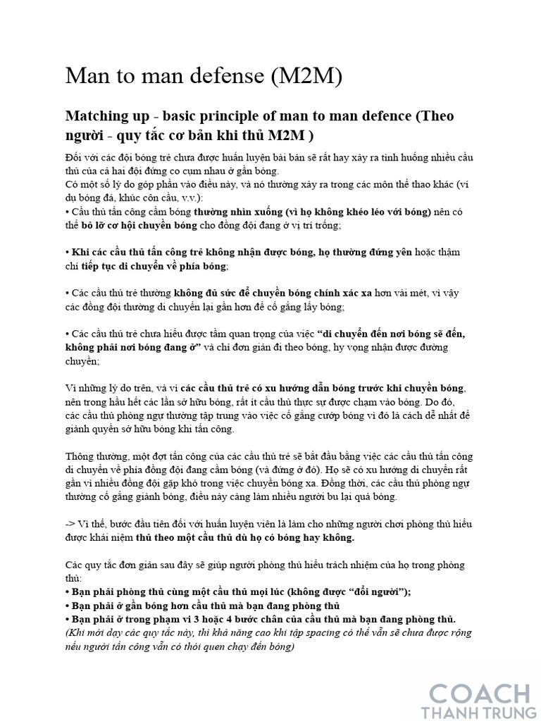 Man to man defense (M2M) : Matching up - basic principle of man to man ...