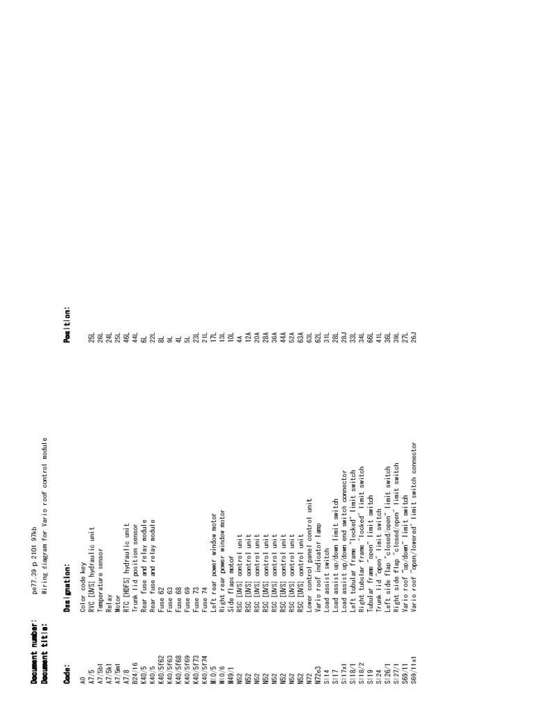 Vario Roof Controller Wiring Diagram | PDF
