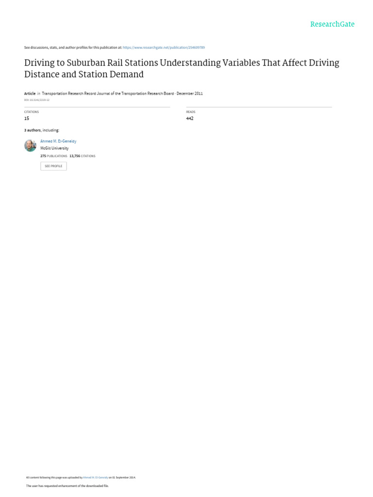 Driving To Suburban Rail Stations Understanding Va | PDF | Public ...