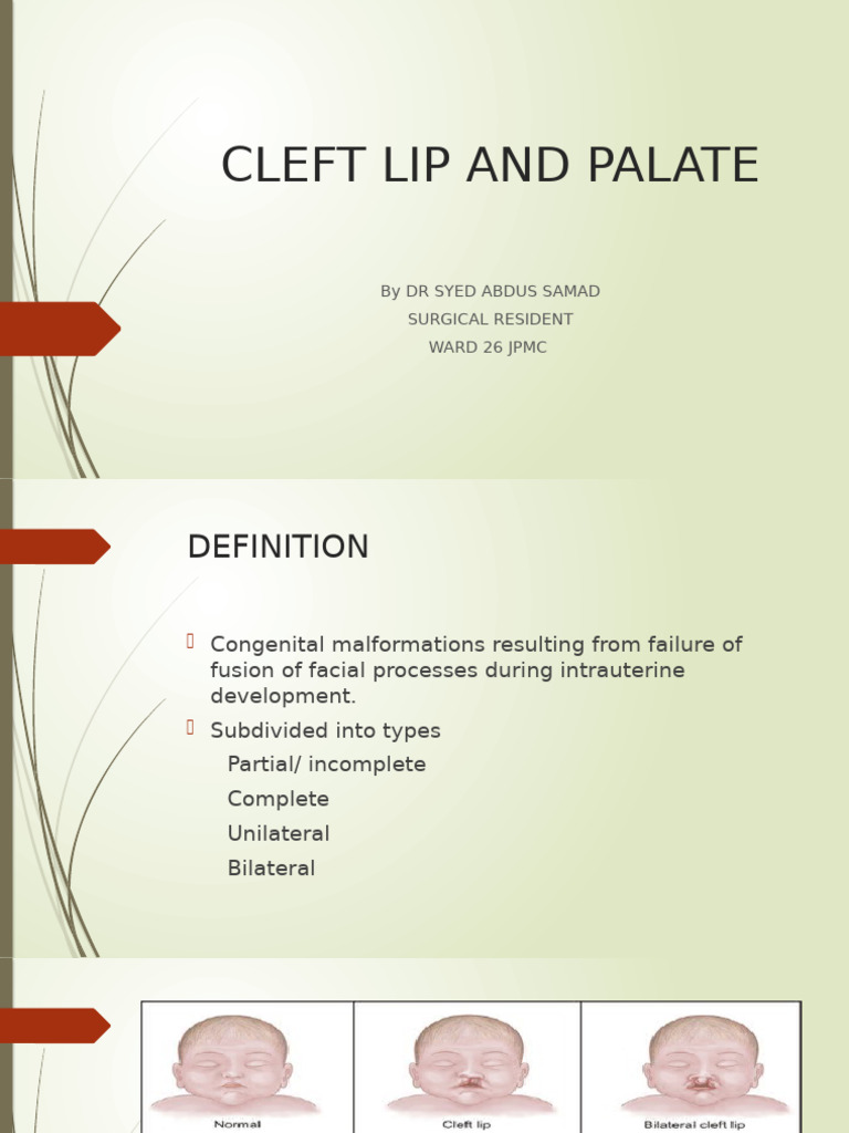 Cleft Lip and Palate | PDF | Diseases And Disorders | Medical Specialties
