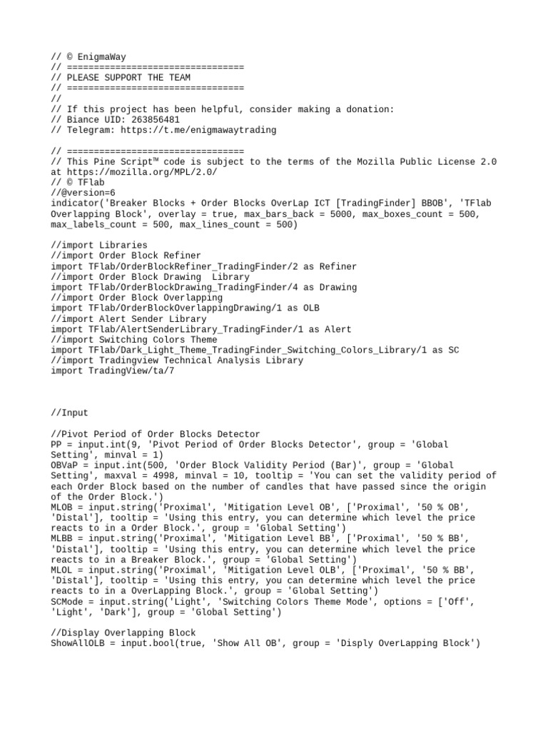 Breaker and Order Blocks Script | PDF | Market Trend | Software Engineering