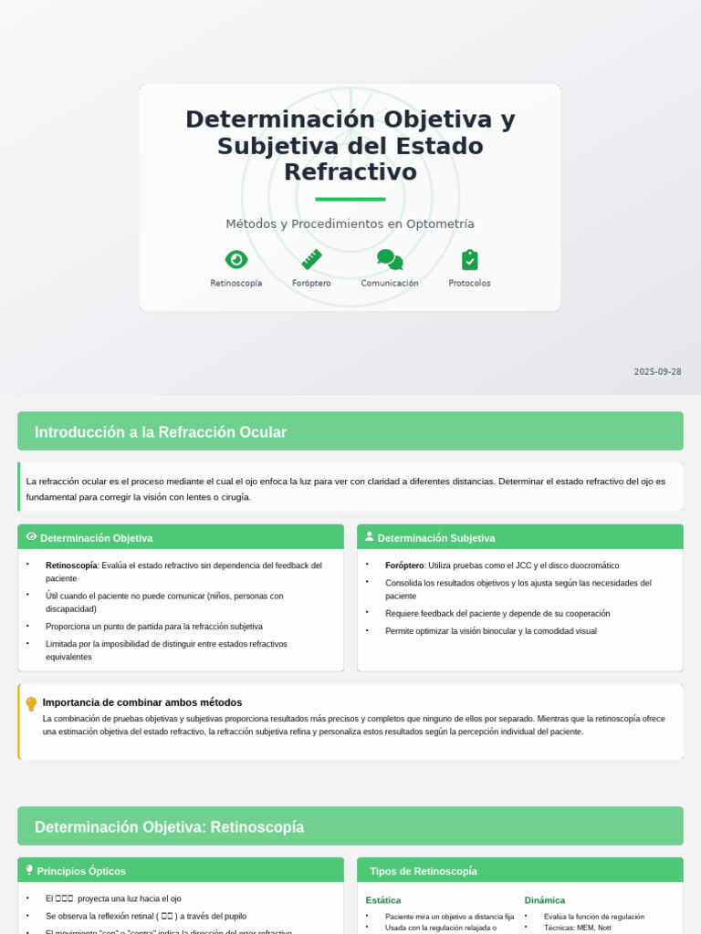 Métodos para Determinar Estado Refractivo | PDF | Lentes | Ojo