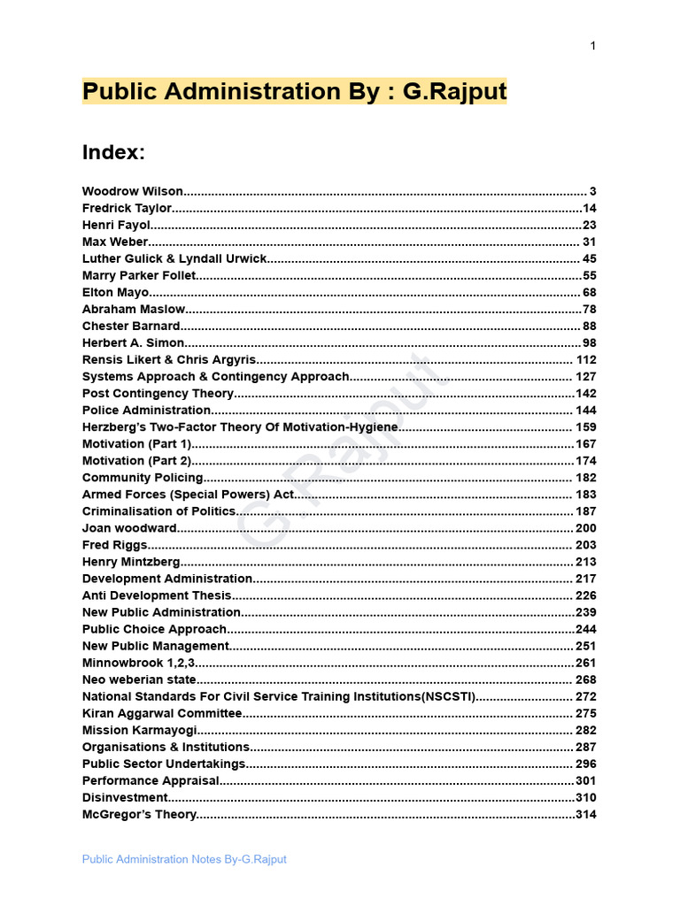 PUB AD - Compiled Notes | PDF | Public Administration