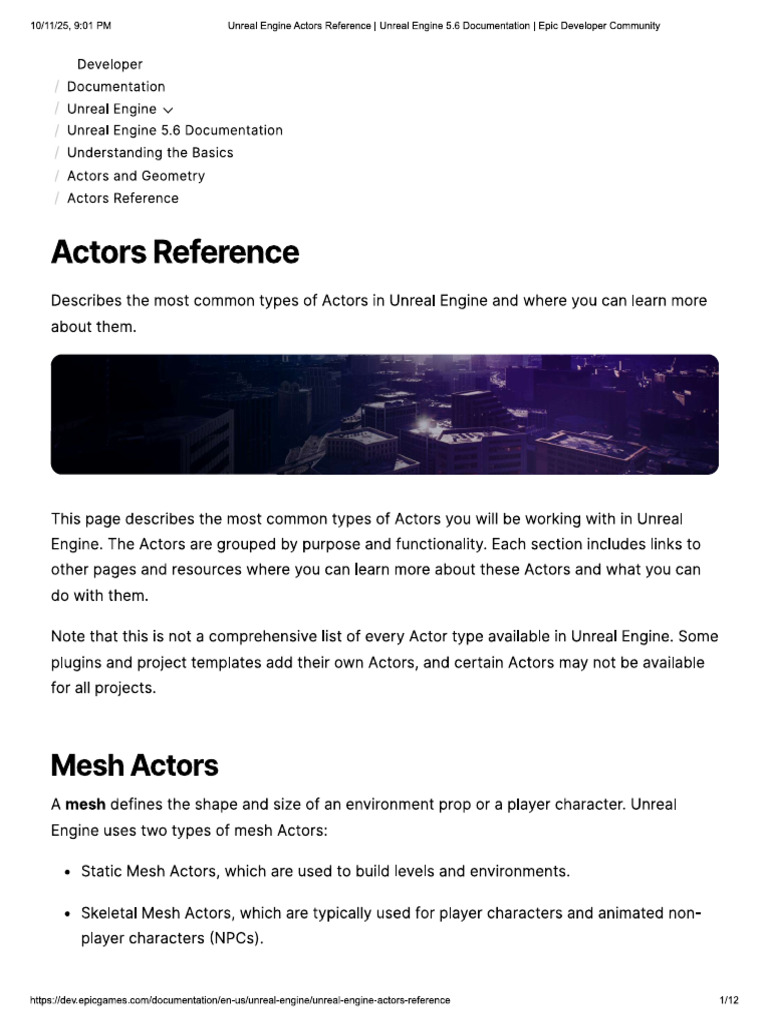 Unreal Actor | PDF