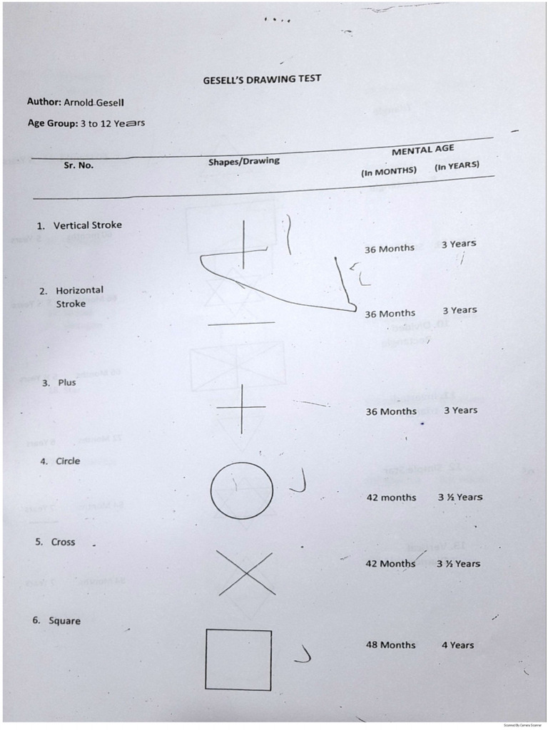 Gessel's Drawing Test 3 Copies | PDF