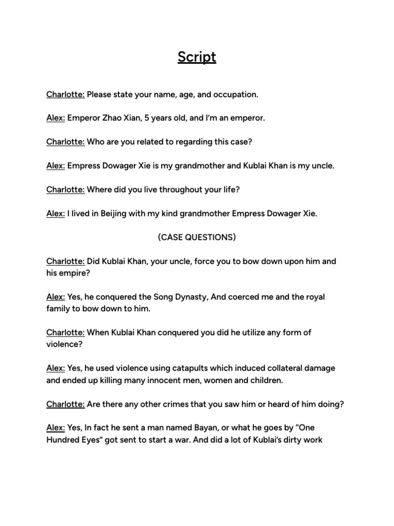 Mock Trial Script - MacGregor | PDF