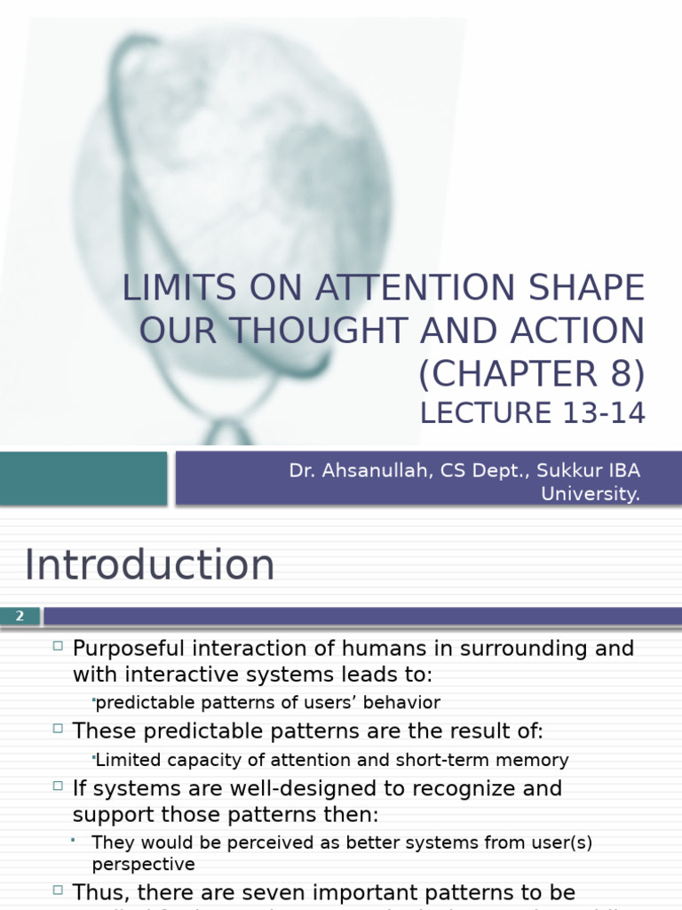 Lecture 13-14 Limits On Attention That Shape Our Thought and Action | PDF | Attention | Thought
