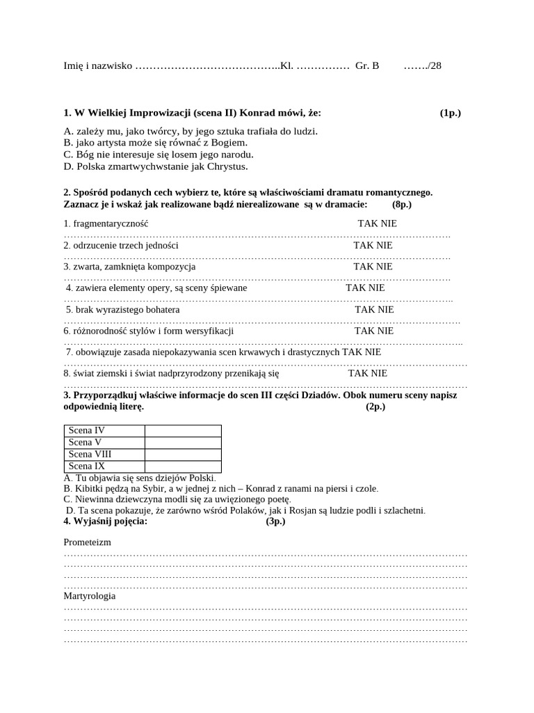 Dziady Cz. III GRB | PDF
