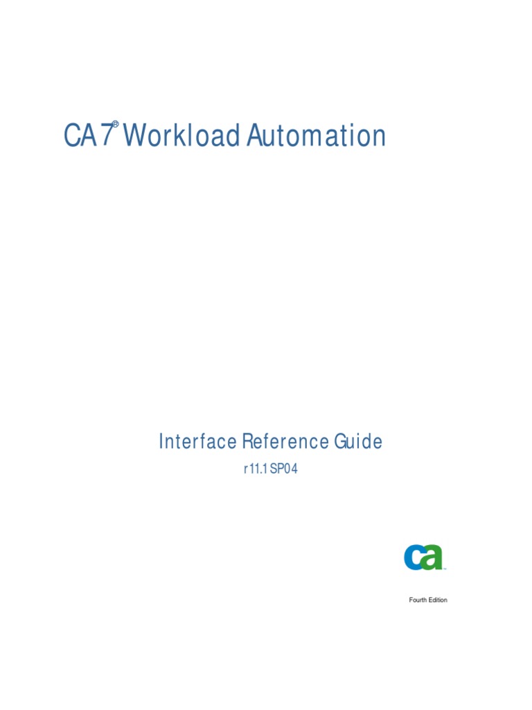 CA7 Workload Automation RefGd | PDF | Application Programming Interface | Databases