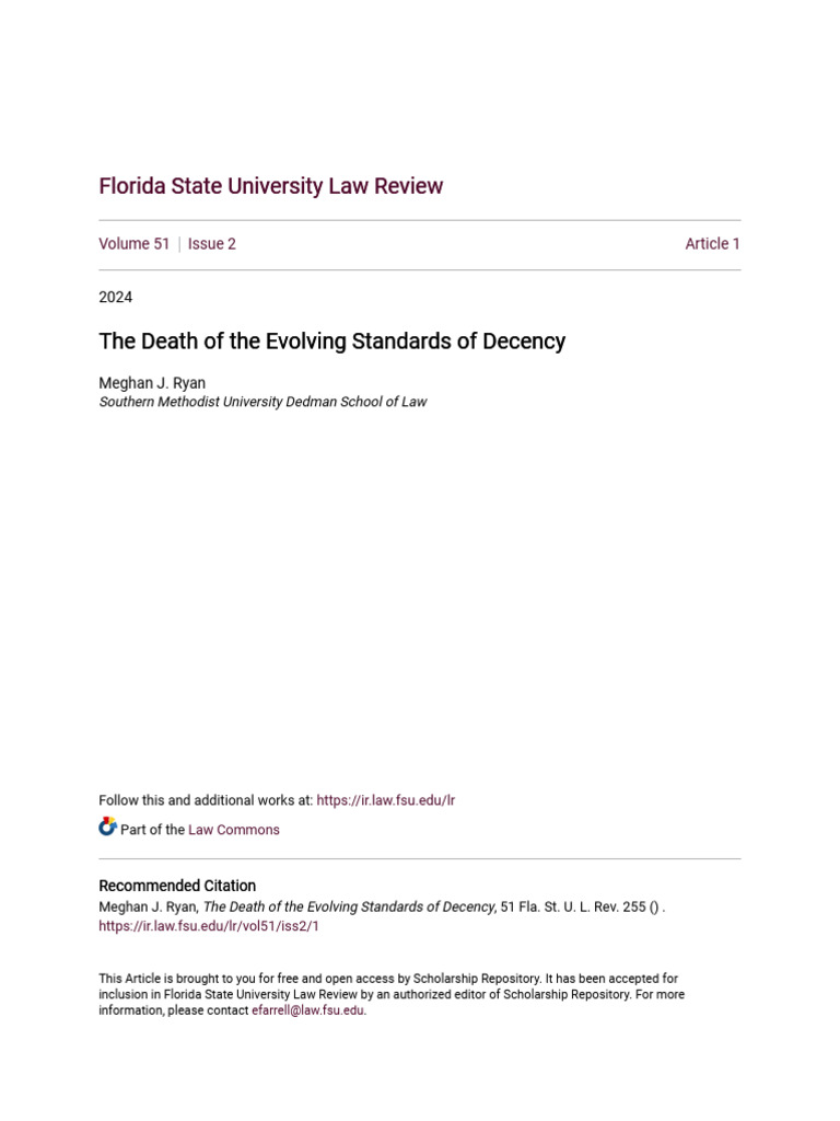The Death of The Evolving Standards of Decency | PDF | Eighth Amendment ...