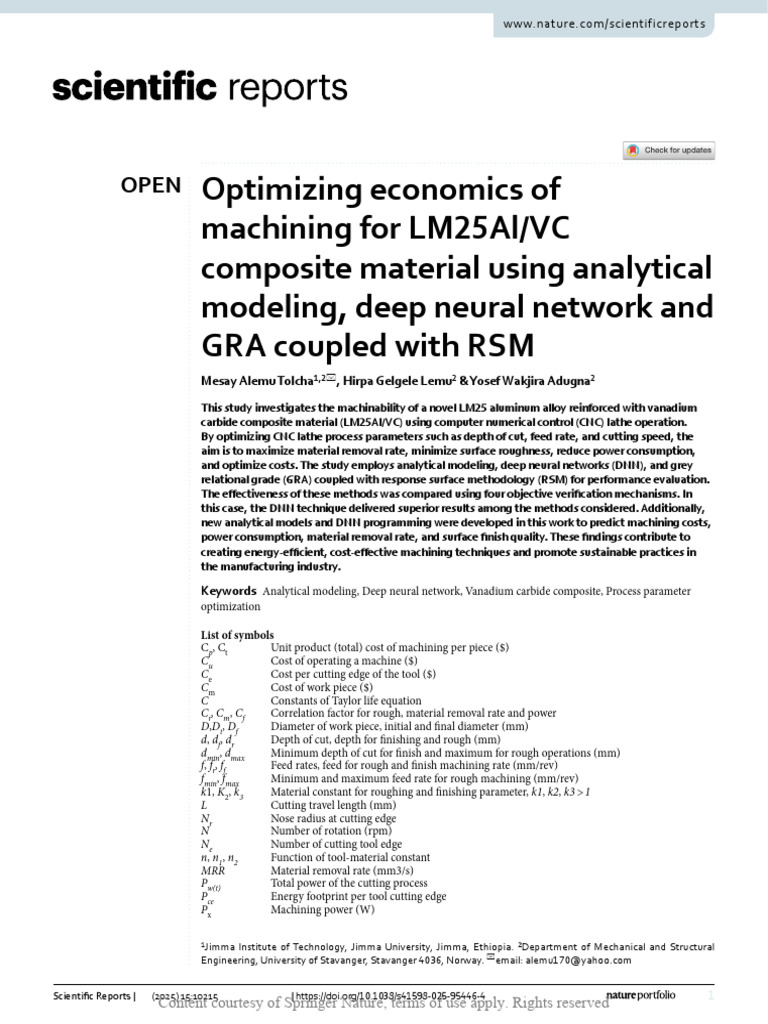 Optimizing Economics of Machining | PDF | Mathematical Optimization | Machining