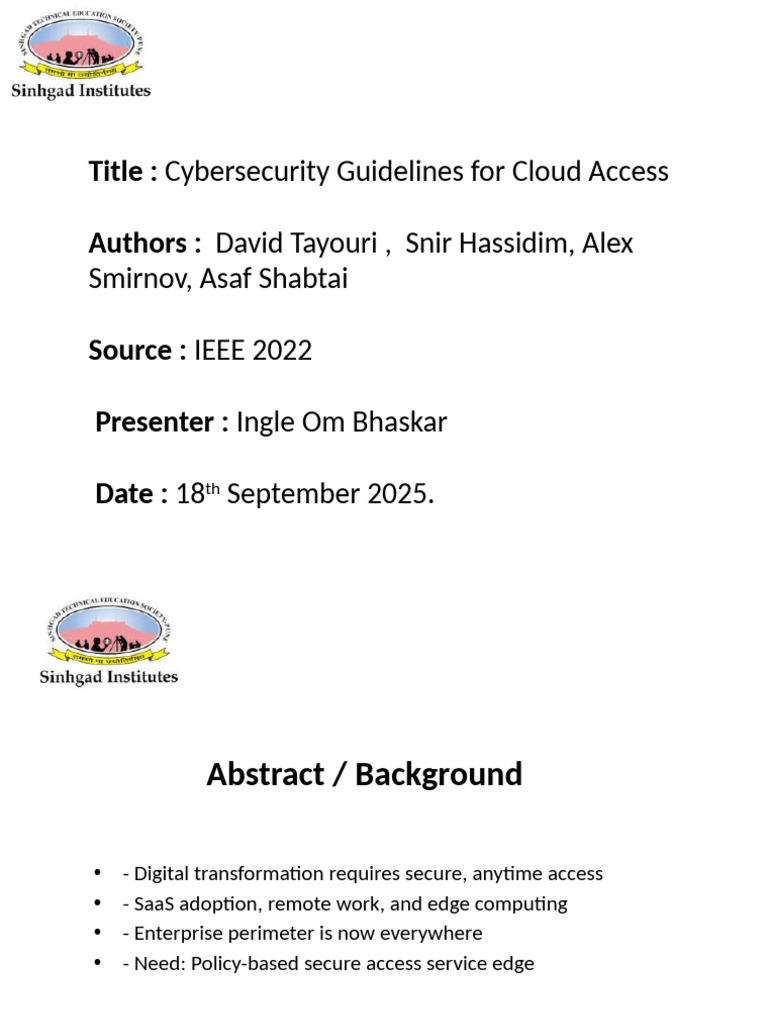 Cloud Access Cybersecurity Guidelines | PDF | Cloud Computing ...