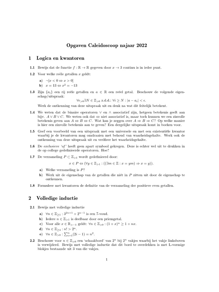 Caleidoscoop Opgaven Najaar 2022 | PDF