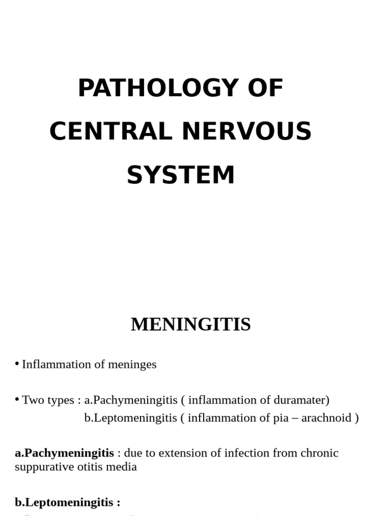 PATHOLOGY, Central Nervous System, Meningitis | PDF | Meningitis ...